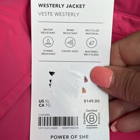 Athleta | Jackets & Coats | Nwtathleta Pink Westerly Jacket Extra Large ...